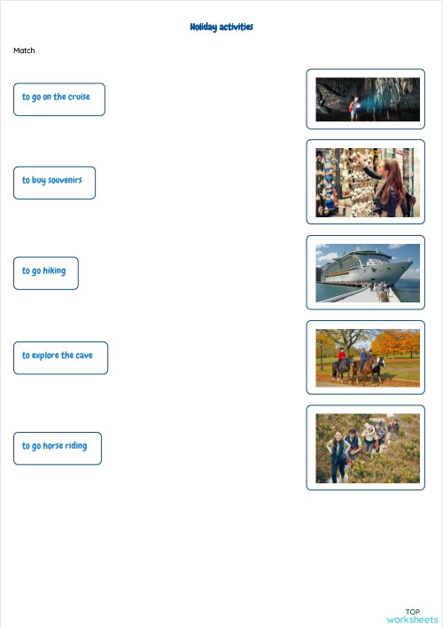 Holiday activities. Interactive worksheet | TopWorksheets