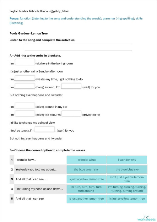 Listening: interactive worksheets and online exercises | TopWorksheets
