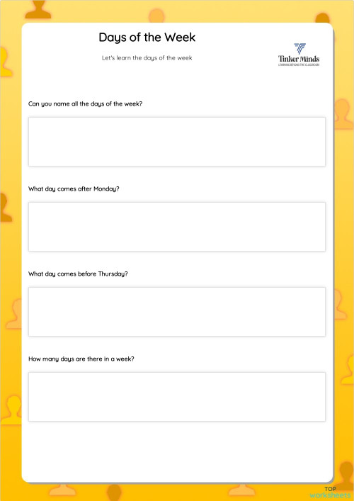 Days of the Week. Interactive worksheet | TopWorksheets