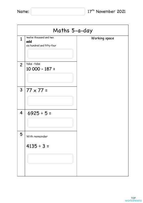 Year 4 Maths Revision 5 A Day V Interactive Worksheet TopWorksheets year-4-maths-revision-5-a-day-v-interactive-worksheet-topworksheets