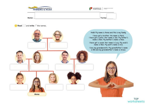 Family tree practice. Interactive worksheet | TopWorksheets