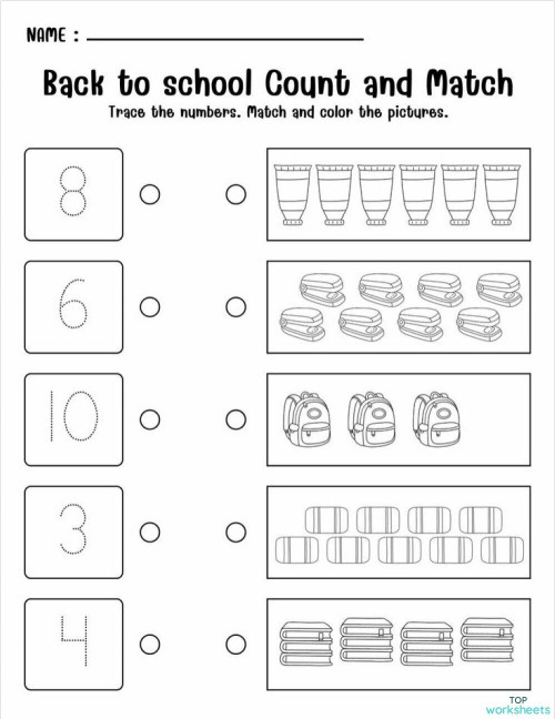 Match the numbers. Interactive worksheet | TopWorksheets