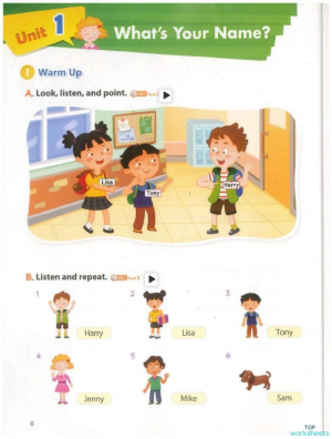 Listen Up 1-Unit 1: What's Your Name?. Interactive worksheet ...