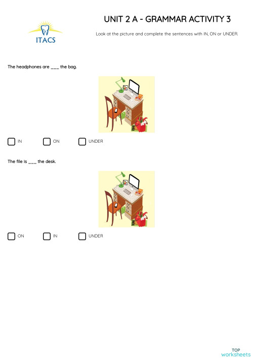 UNIT 2 A - GRAMMAR ACTIVITY 3. Interactive worksheet | TopWorksheets