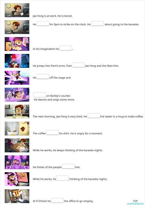 JAE-YONG, the Karaoke King! A1 Present simple, Present continuous ...