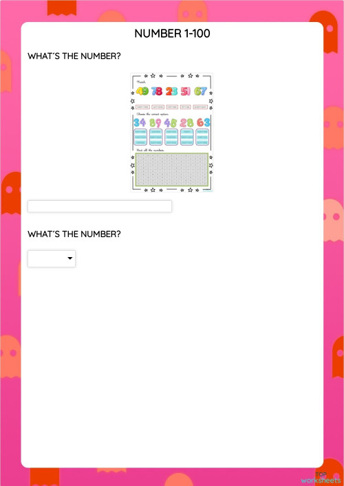 NUMBER 1-100. Interactive worksheet | TopWorksheets