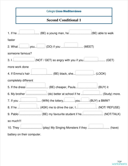 Second conditional 1. Interactive worksheet | TopWorksheets