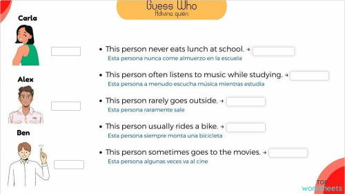 Guess Who - Warm up. Interactive worksheet | TopWorksheets