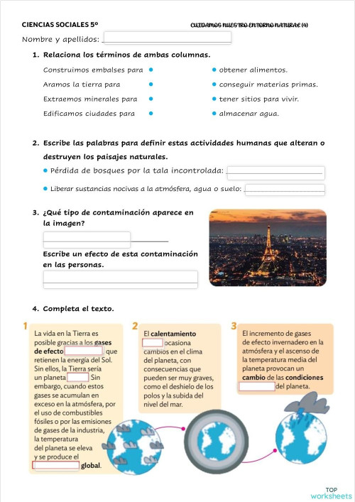 EL RELIEVE Y SUS FORMAS. Ficha interactiva | TopWorksheets