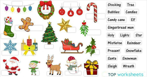 Xmas vocabulary. Interactive worksheet | TopWorksheets