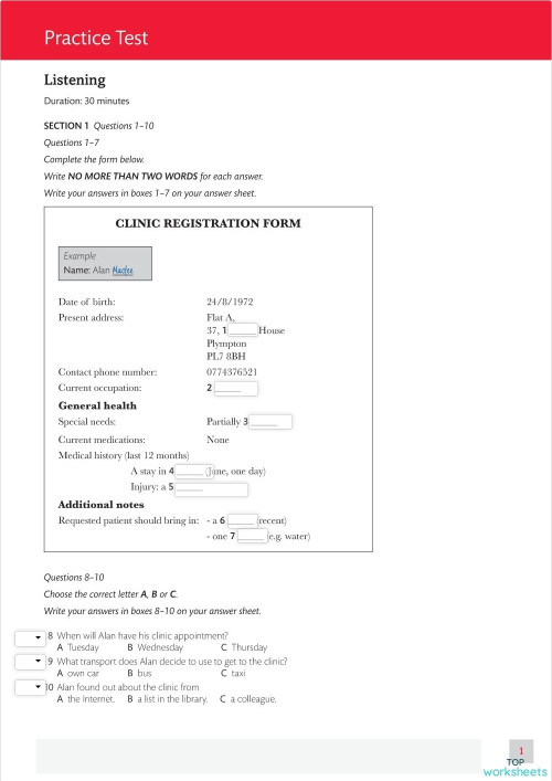 Up1 Final Listening. Interactive worksheet | TopWorksheets