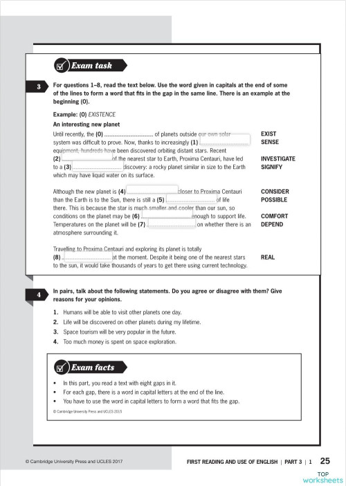 Exam Booster - extra prep for part 3. Interactive worksheet | TopWorksheets