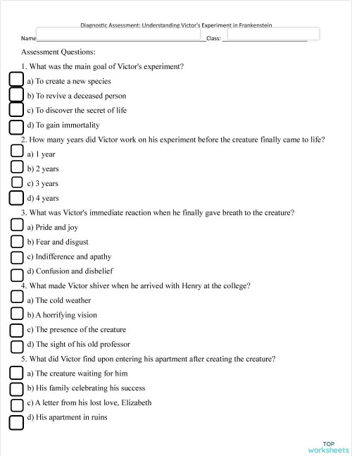 Diagnostic Assessment: Understanding Victor's Experiment in ...