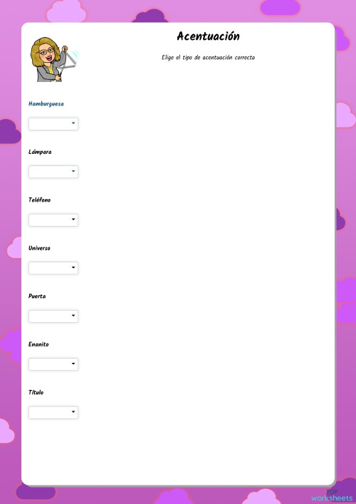 Acentuación. Ficha interactiva | TopWorksheets
