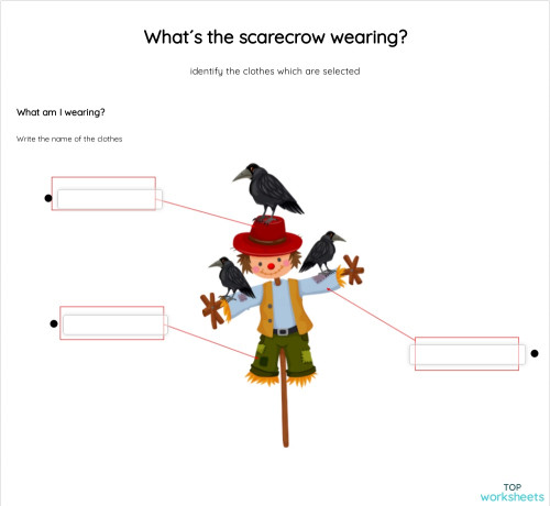 What´s the scarecrow wearing?. Interactive worksheet | TopWorksheets