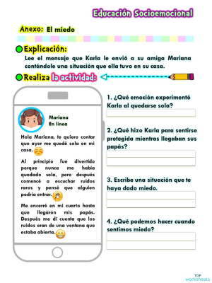 El miedo. Ficha interactiva | TopWorksheets