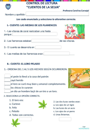 CUENTOS DE LA SELVA. Ficha interactiva | TopWorksheets