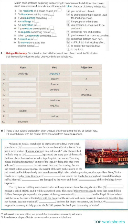 ALS 01Building vocabulary P.4-5. Interactive worksheet | TopWorksheets
