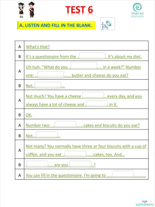 Upkids 5 Unit 6 test. Interactive worksheet | TopWorksheets