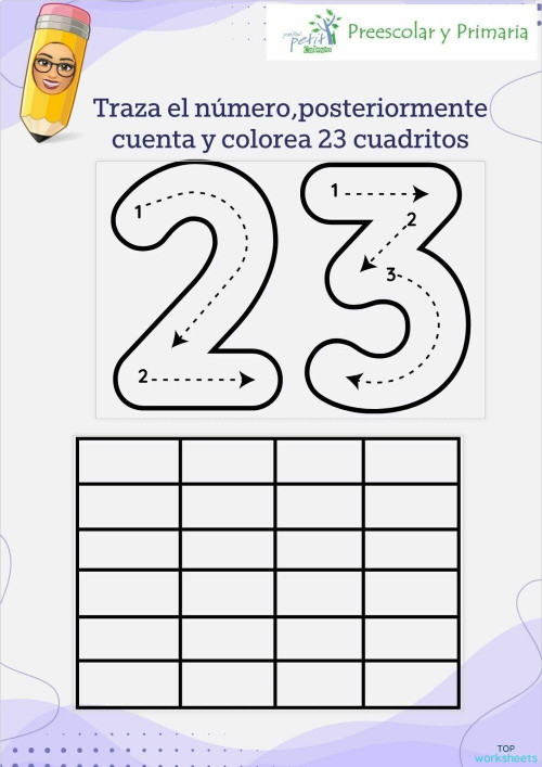 Traza y colorea. Ficha interactiva | TopWorksheets
