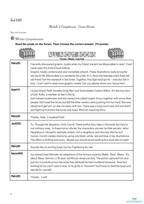 M2_Reading comprehension. Interactive worksheet | TopWorksheets