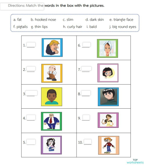 Physical Appearance. Interactive worksheet | TopWorksheets Physical Appearance. Interactive worksheet | TopWorksheets