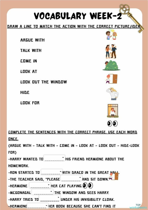 week 2 vocabulary. Interactive worksheet | TopWorksheets
