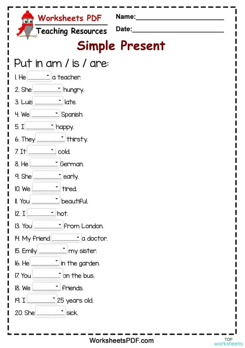 Verb To be 3. Interactive worksheet | TopWorksheets