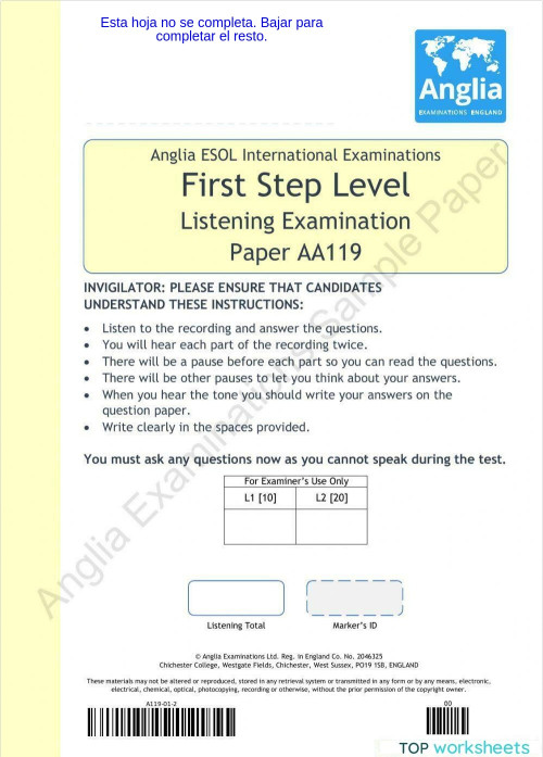 Present Continuous - Listening. Interactive worksheet | TopWorksheets