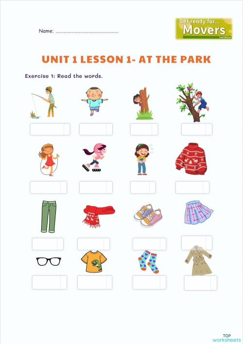Movers - Unit 1 L1. Interactive worksheet | TopWorksheets