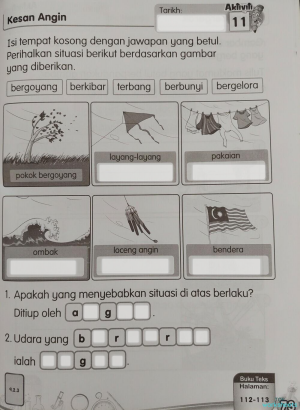 kesan angin. Interactive worksheet | TopWorksheets