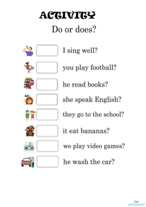 DO-DOES ACTIVITY. Interactive worksheet | TopWorksheets