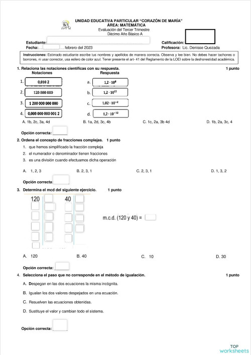 Actividad Desigualdades. Ficha interactiva | TopWorksheets