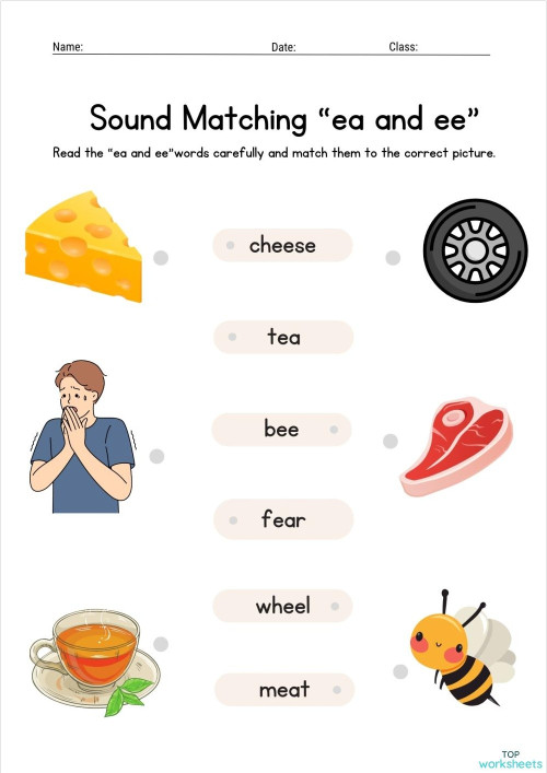 Phonics long vowel soubds "ea and ee". Interactive worksheet ...