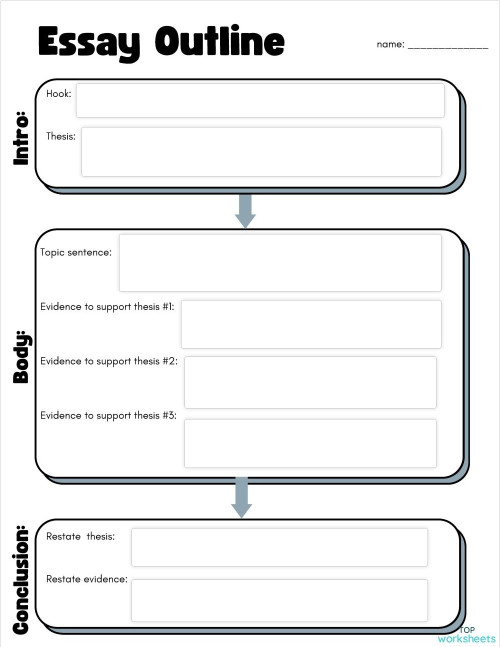 Essay Outline Graphic Organizer. Interactive worksheet | TopWorksheets