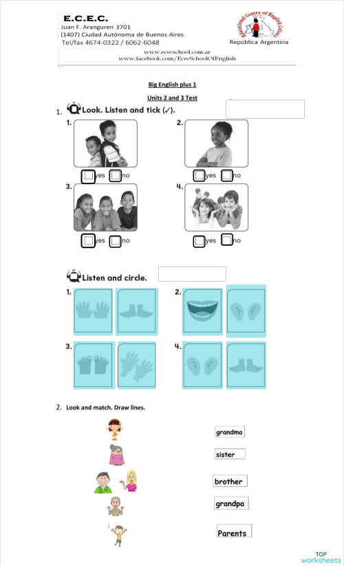 1st lower units 2 and 3 test. Interactive worksheet | TopWorksheets