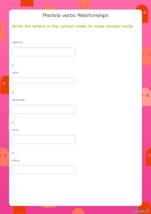 Phrasal verbs: Relationships. Interactive worksheet | TopWorksheets