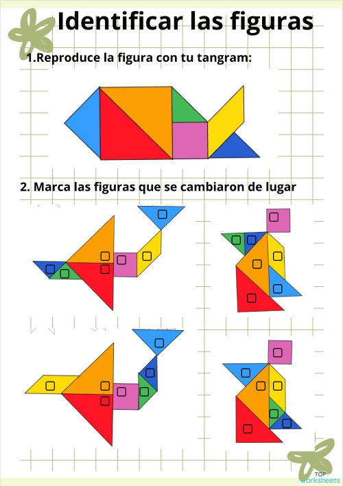matemáticas el tangram. Ficha interactiva | TopWorksheets