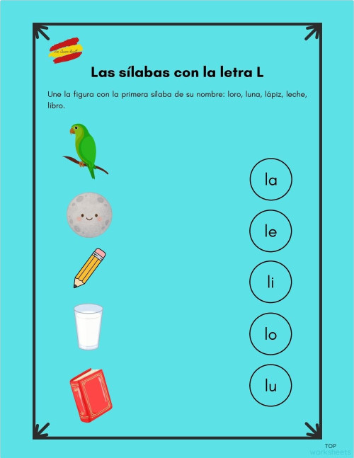 Las sílabas con la letra L. Ficha interactiva | TopWorksheets