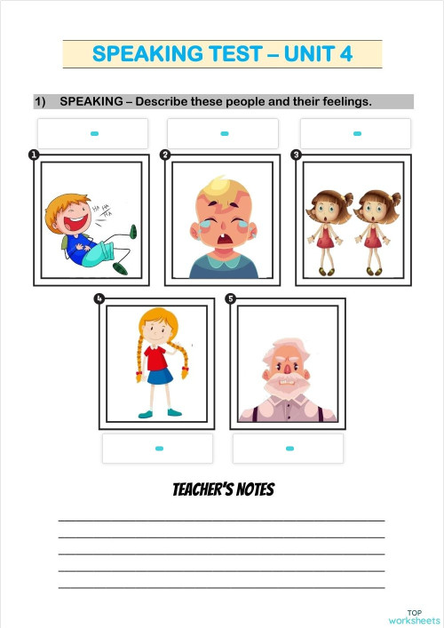 Unit 4 - SPEAKING. Interactive worksheet | TopWorksheets