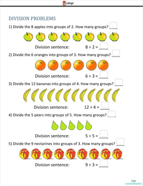 M_G02M11L50_WC02_Introduction To Division. Interactive worksheet ...