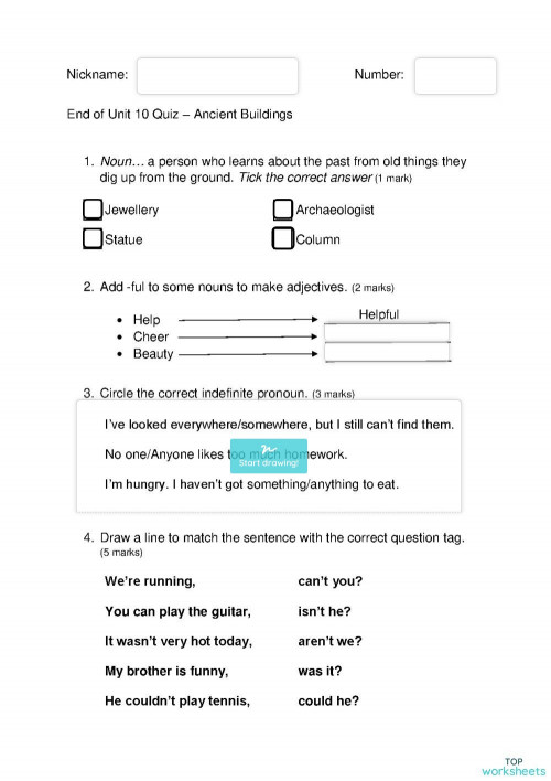 Ancient Buildings - Unit 10 Review. Interactive worksheet | TopWorksheets