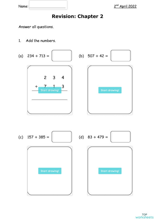 Revision: Chapter 2. Interactive worksheet | TopWorksheets