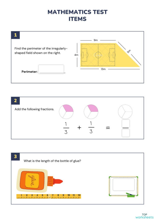 Mathematics Test. Interactive worksheet | TopWorksheets