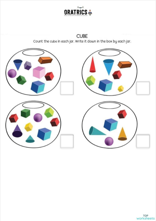 Trace the cube BB. Interactive worksheet | TopWorksheets