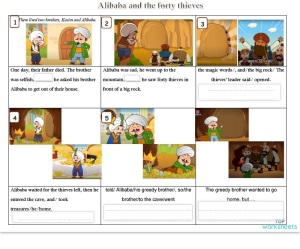 Alibaba and the forty thieves. Interactive worksheet | TopWorksheets