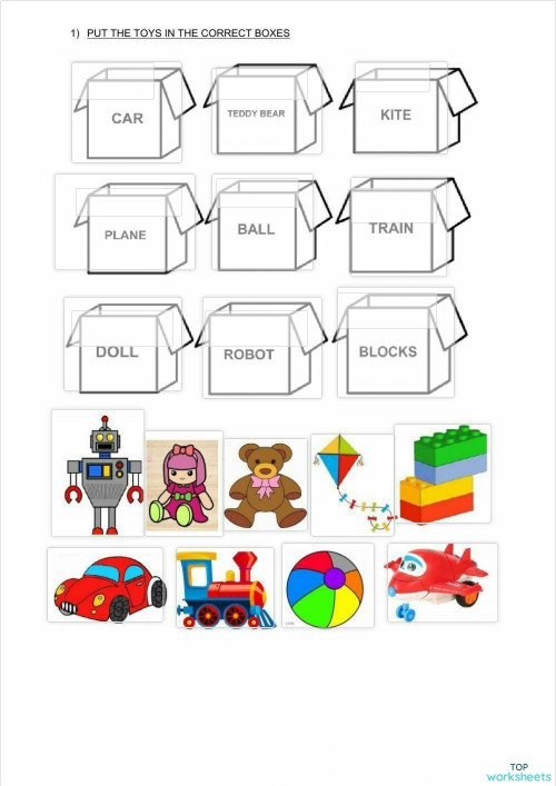 TOYS MATCHING. Interactive worksheet | TopWorksheets