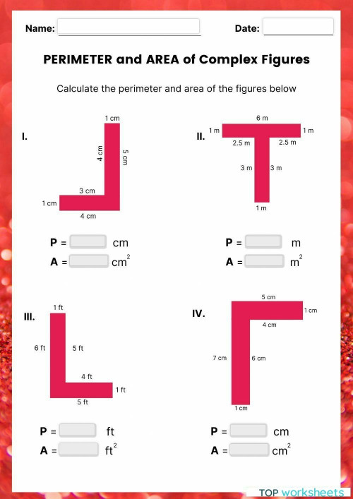 Perimeter and Area of Complex Figures. Interactive worksheet ...