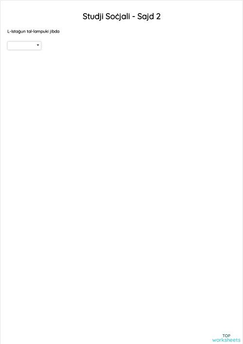 Studji Soċjali - Sajd 2. Interactive worksheet | TopWorksheets