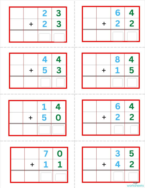 Addition Practice 2 Digit. Interactive worksheet | TopWorksheets